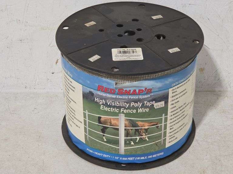 656' Of Red Snap'r High Visibility Poly Tap Electric Fence Wire - Black ...