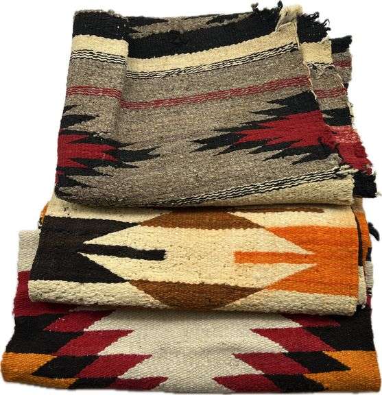 (3) Native American Style Rugs, Up to 31" x 48" - Black And Gold Auctions
