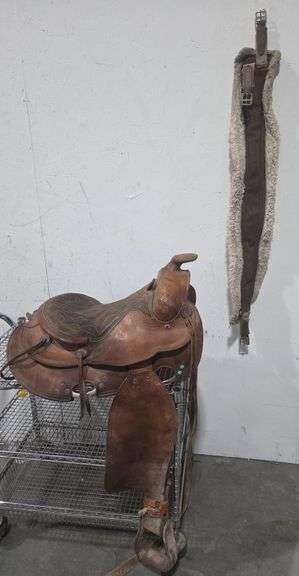 Bona Allen Company 16" Western Saddle W/Sheepskin Lined Western Cinch ...
