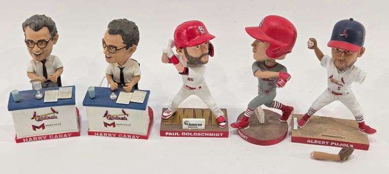 (5) St Louis Cardinals Bobbleheads (See Description) - Black And Gold ...