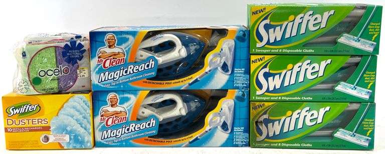 Assortment of New Cleaning Tools - Mr. Clean MagicReach / Swiffer ...
