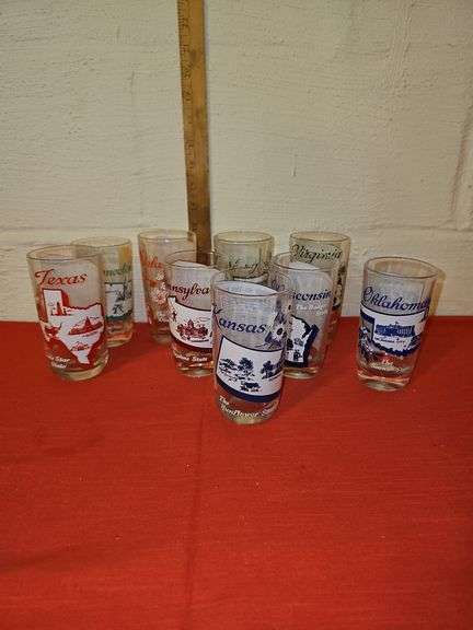 9 Vintage Mid-century State Cups - Baker Auctions & Real Estate, LLC