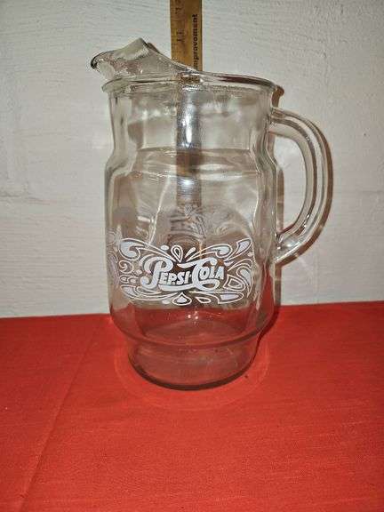 Vintage Pepsi Cola Glass Pitcher - Baker Auctions & Real Estate, LLC