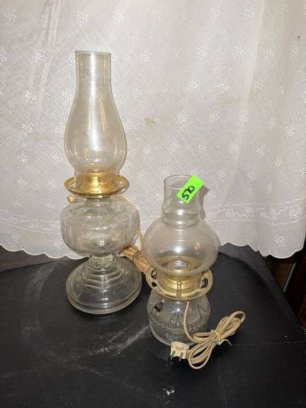 2 conversion lamps (from oil to electric) - Baker Auctions & Real ...