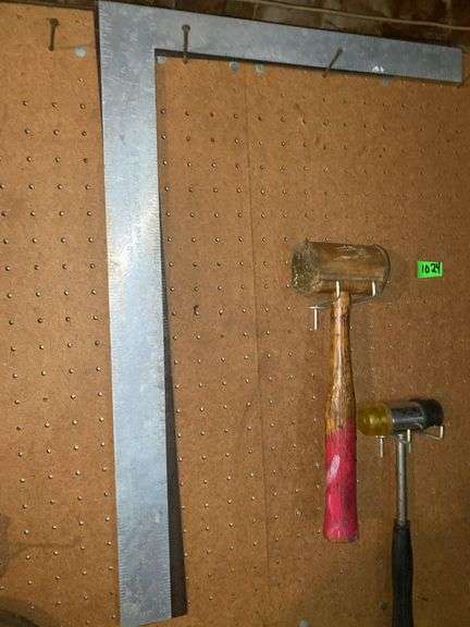 2 squares, 2 hammers, & large channel locks - Baker Auctions & Real ...