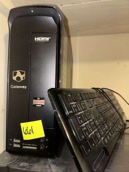 Gateway tower & corded keyboard - Baker Auctions & Real Estate, LLC