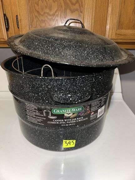 Granite Ware Canner With Jar Rack 21 1/2 qt - Baker Auctions & Real ...