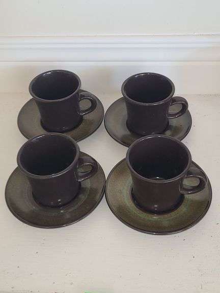 4 coffee cups & plates - Baker Auctions & Real Estate, LLC