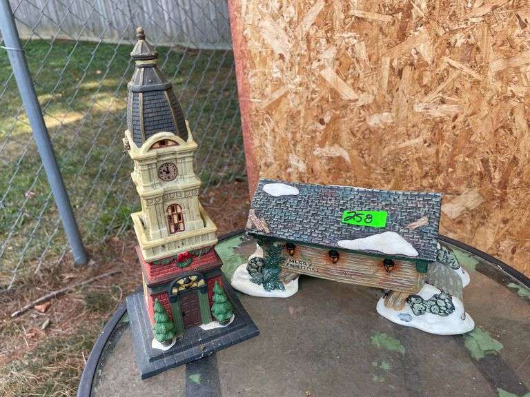 Holiday Time Christmas Village Porcelain Building - CLOCK TOWER ...