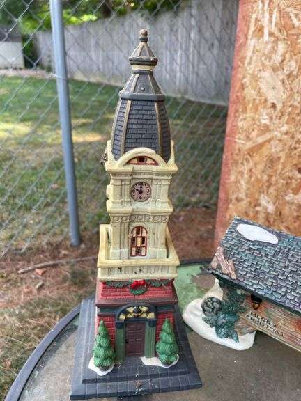 Holiday Time Christmas Village Porcelain Building - CLOCK TOWER ...