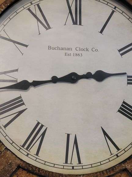Buchanan Wall Clock (metal frame) - Baker Auctions & Real Estate, LLC