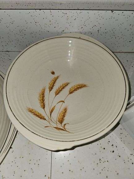 Edwin Knowles China Co. Yorktown Shape Dinner Plate & Serving Bowl 22K ...