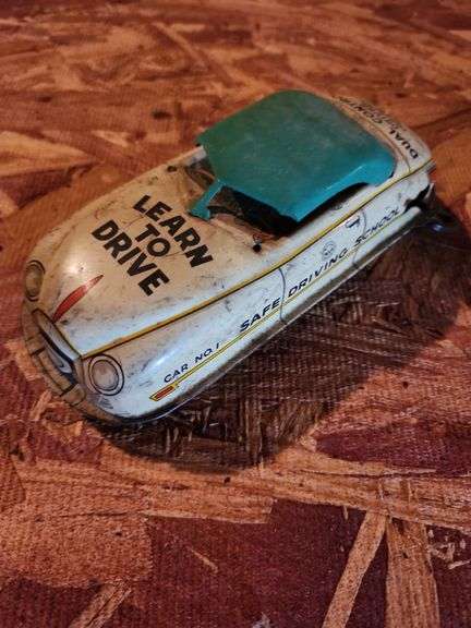 Vintage MARX Wind-Up Dual Control Driver Training Car & Vintage Mattel ...