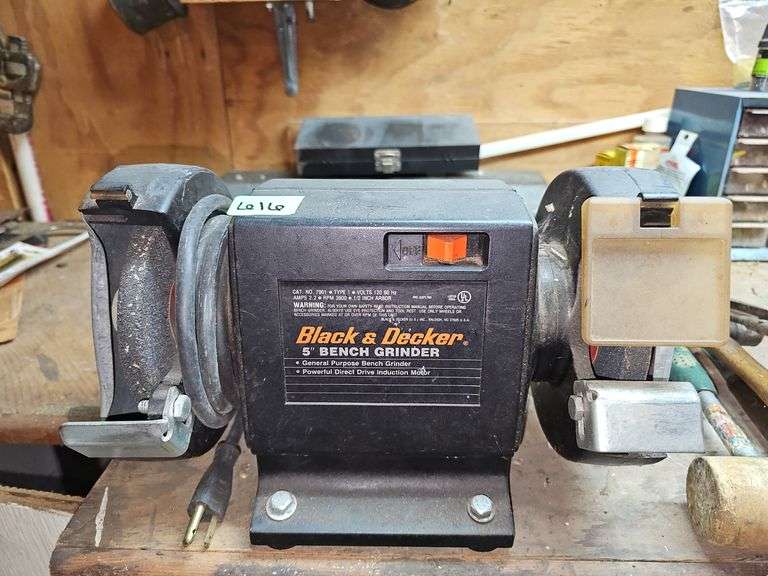 Vintage Black&Decker 5" Bench Grinder - Baker Auctions & Real Estate, LLC
