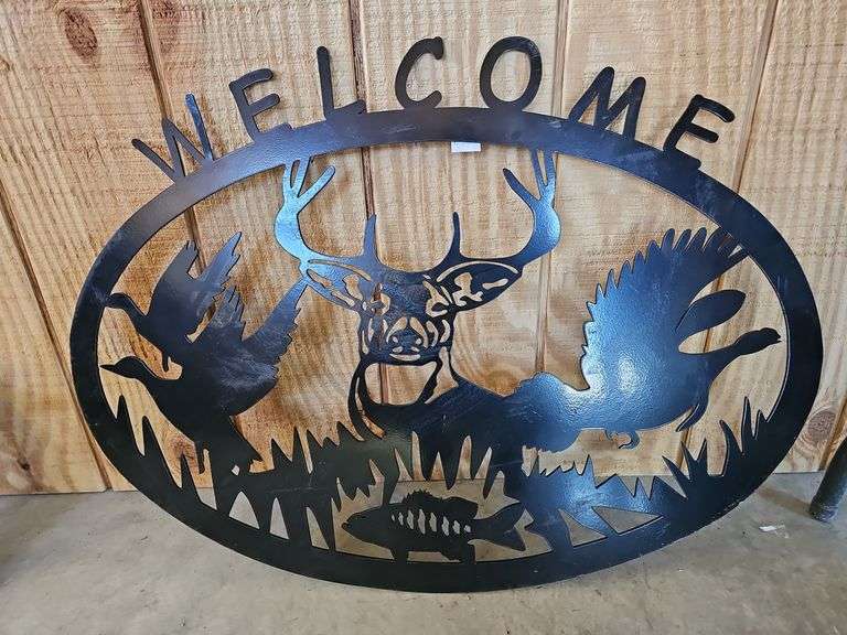Steel Deer Welcome Sign - Baker Auctions & Real Estate, LLC