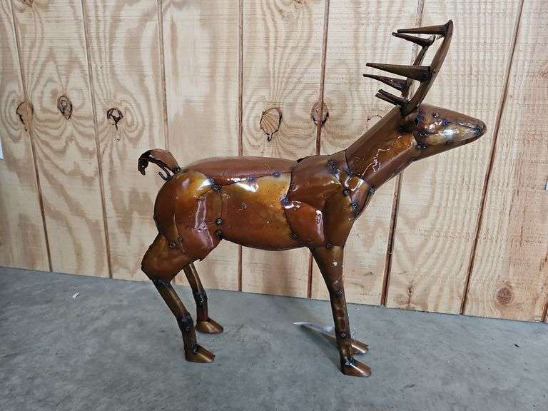 Metal Buck Deer Statue - Baker Auctions & Real Estate, LLC