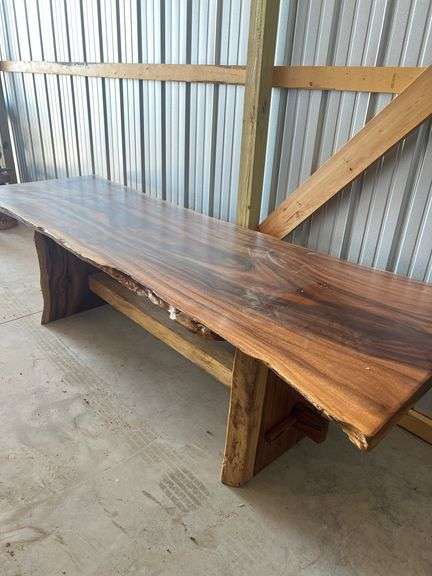 Teak Wood Log Table - Baker Auctions & Real Estate, LLC