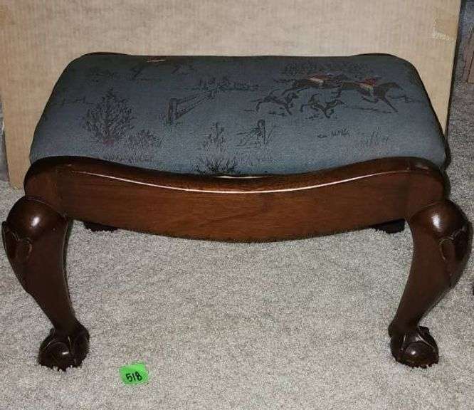 Decorative wooden foot stool with Hunt scene fabric - Baker Auctions ...
