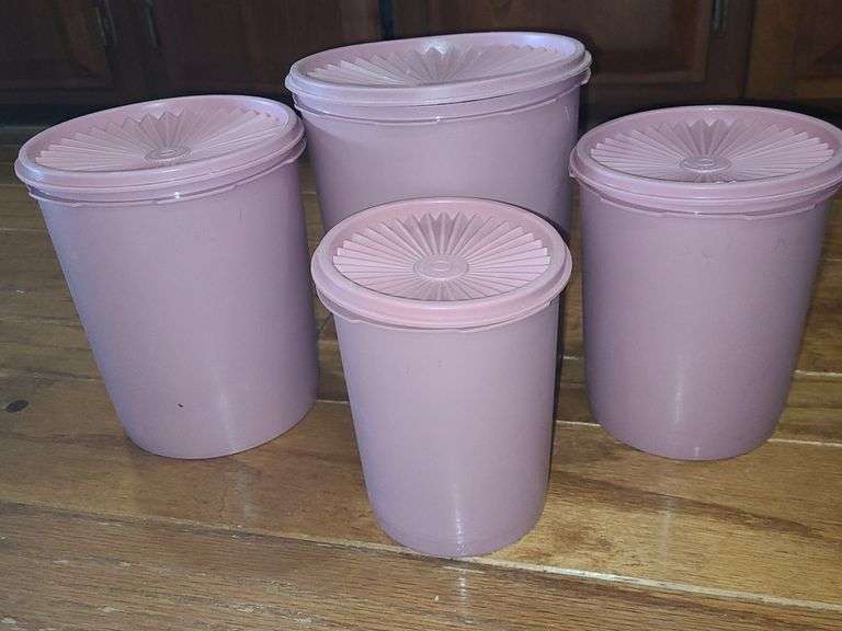 Tupperware Pink Canisters with Lids - Baker Auctions & Real Estate, LLC