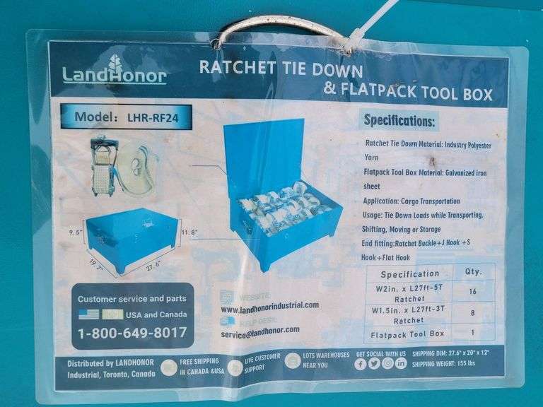 Ratchet Tie Down & Flatpack Tool Box - Baker Auctions & Real Estate, LLC