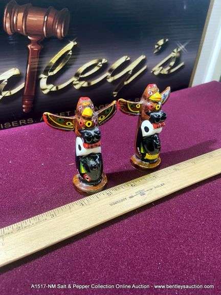 CERAMIC SALT & PEPPER TOTEM POLE, 3" TALL - Bentley & Associates, LLC