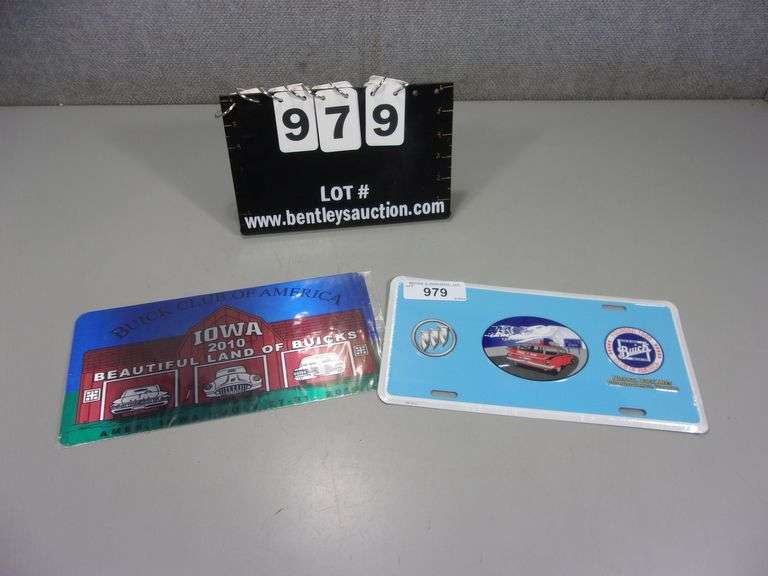 LOT: 2 CAR SHOW FRONT SIGN LICENSE PLATES - BUICK - Bentley ...
