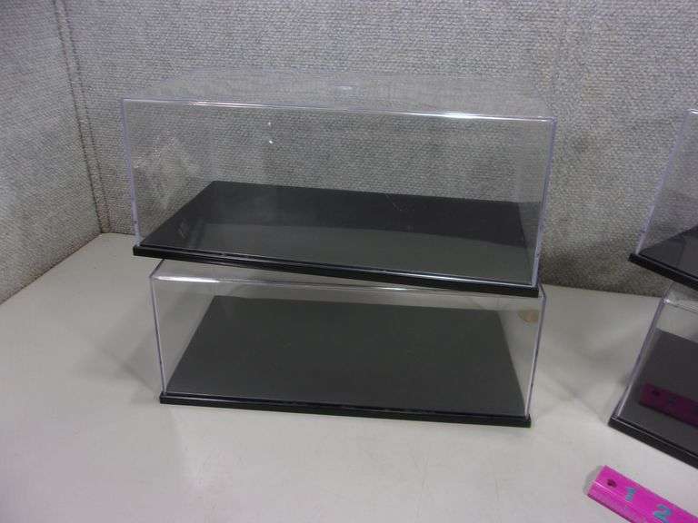 BLACK POLY BASE CLEAR COVER MODEL CAR DISPLAY CASES - HOLDS 1:18 SCALE ...