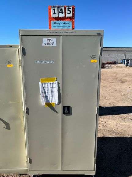 CASTERED STORAGE CABINET - USED, AS IS, WEATHER DAMAGED - Bentley ...