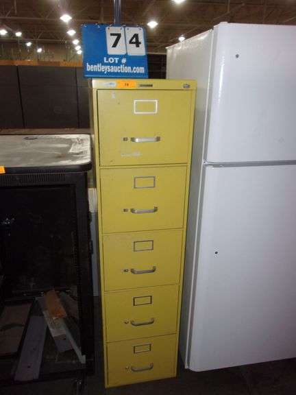 STEELCASE YELLOW 5 DRAWER VERTICAL FILING CABINET - Bentley ...