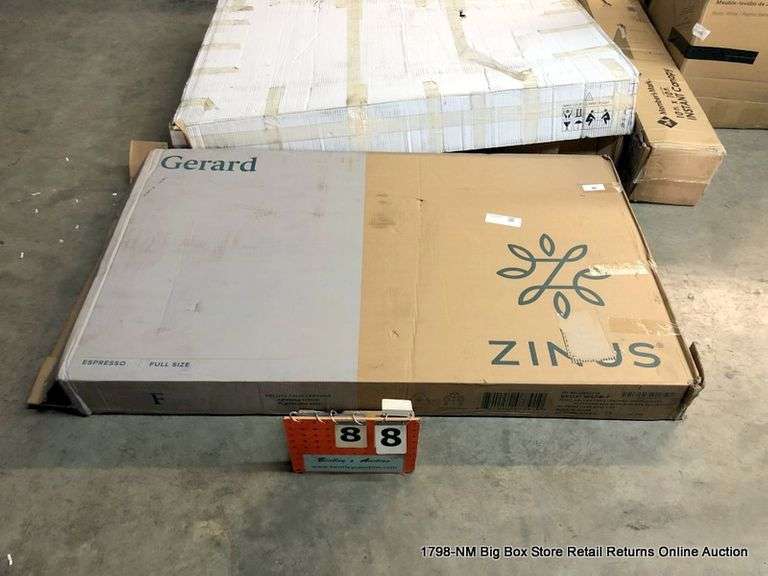 ZINUS GERARD DELUXE FAUX LEATHER UPHOLSTERED PLATFORM BED - FULL ...
