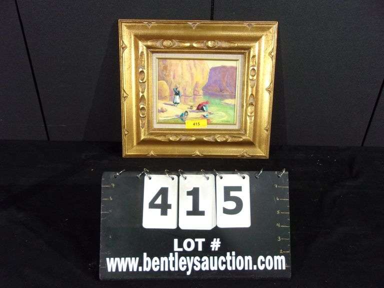 WOMEN GATHERING WATER IN CANYON STREAM 19 X 17 - Bentley & Associates, LLC