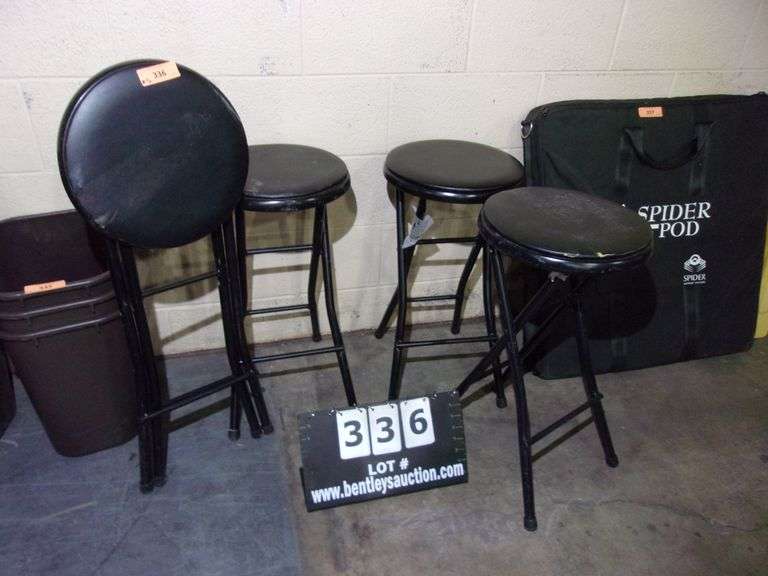 MAINSTAYS BLACK METAL FOLDABLE VINYL STOOLS (4X MONEY) - Bentley ...