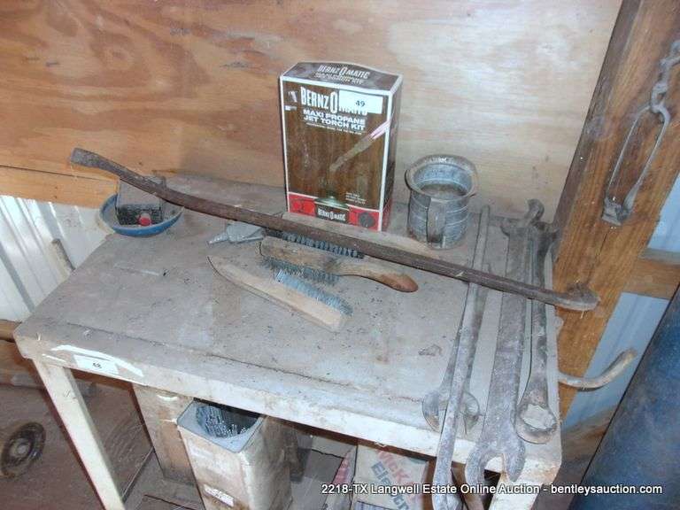 BERNZ-O-MATIC PROPANE TORCH, METAL BRUSHES, WRENCHES, AND PNEUMATIC ...