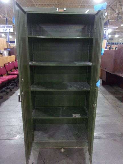 ARMY GREEN 2 DOOR STORAGE CABINET- 78" TALL - Bentley & Associates, LLC