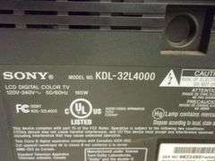 SONY BRAVIA 32" TV, MODEL KDL-32L4000 - Bentley & Associates, LLC