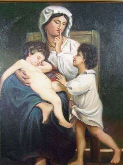 "LE SOMMEIL" BY EDWIN REPRODUCTION PAINTING 30-1/2 X 26-1/2 - Bentley ...