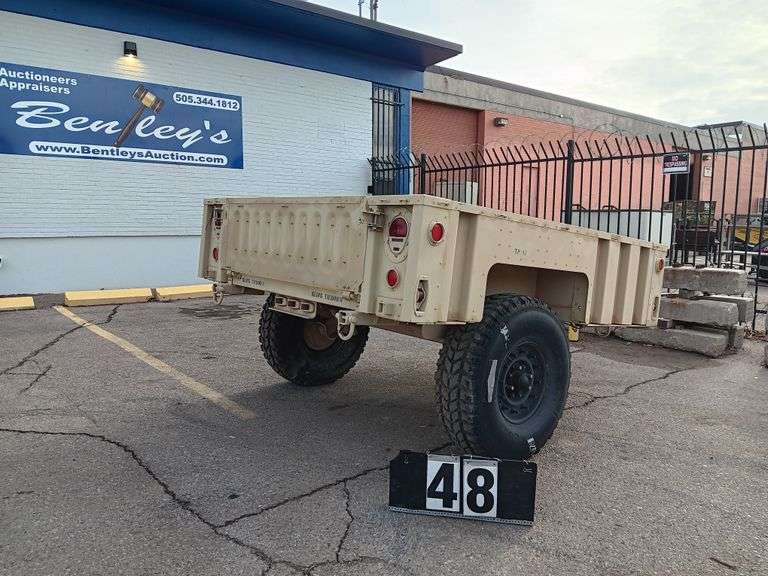 TRUCK BED TRAILER, TAN, WHEELS & TIRES ARE GOOD, TRAILER HAS A O-HITCH ...
