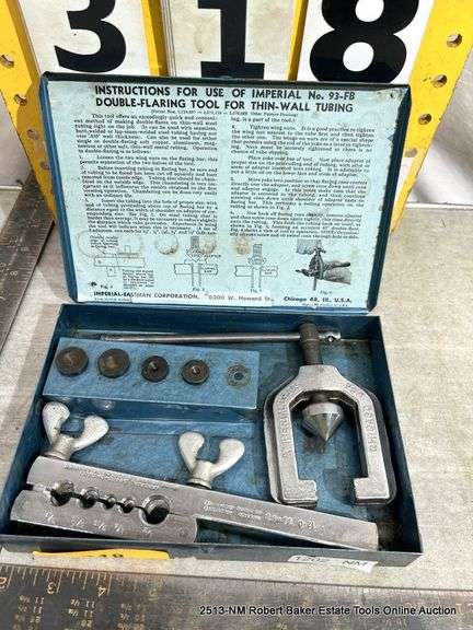 IMPERIAL DOUBLE FLARING TOOL FOR THIN WALL TUBING, NO. 93-FB W/ METAL ...