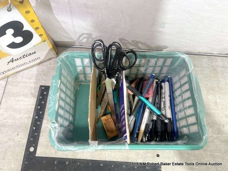 BASKET: SCISSORS, ERASER, MARKERS, PENS - CONTENTS ONLY - Bentley ...