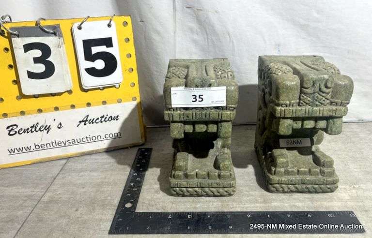 AZTEC STYLE BOOKENDS (2X MONEY) - Bentley & Associates, LLC