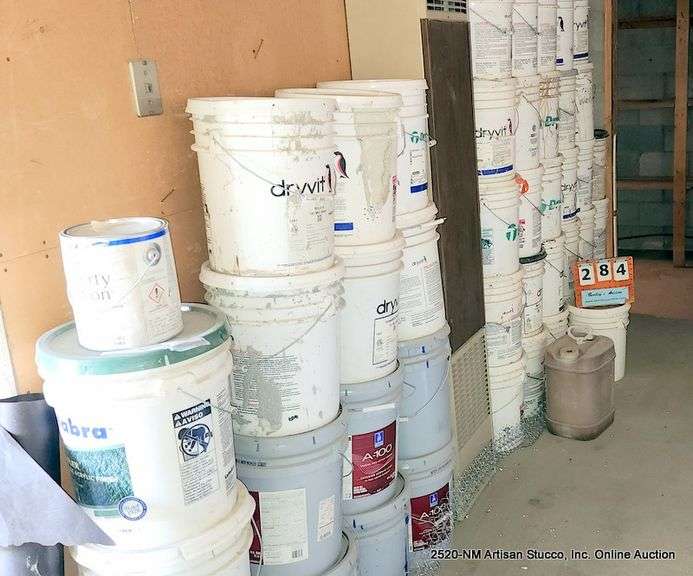 ASSORTED OPEN 5 GALLON BUCKETS OF DRYVIT STUCCO - Bentley & Associates, LLC
