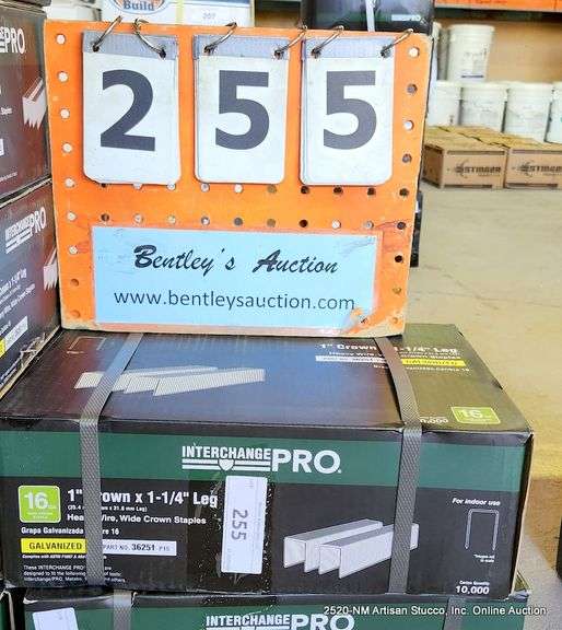 BOX OF INTERCHANGE PRO 1" CROWN X 1-1/4" LEG HEAVY WIRE WIDE STAPLES ...