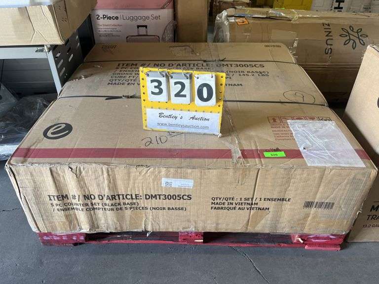 DMT3005CS 5-PIECE COUNTER SET - CHAIRS, TABLE - POSSIBLY DAMAGED ...