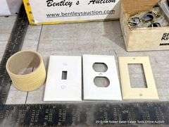 BOX: DRYWALL TAPE, ASSORTED WALL PLUG-IN COVERS - Bentley & Associates, LLC