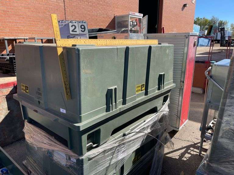 FIBERGLASS POLY CART/MOLDED COVERED SHIPPING CONTAINER/SKID MOTOR CRATE ...