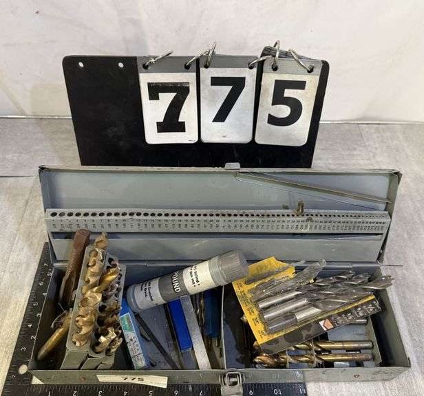GREY METAL TOOLBOX - DRILL BIT SET **MISSING PARTS** - Bentley ...