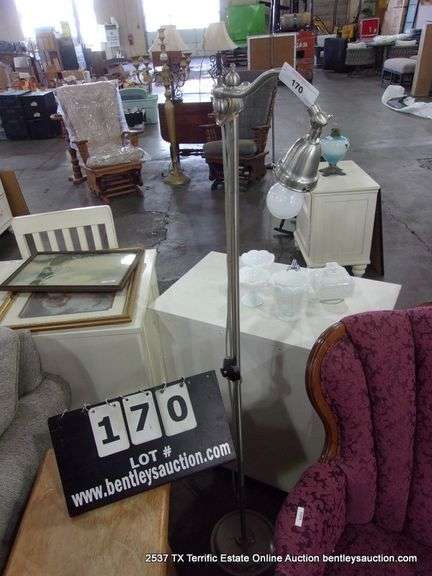 METAL LAMP - MISSING GLASS SHADE - Bentley & Associates, LLC