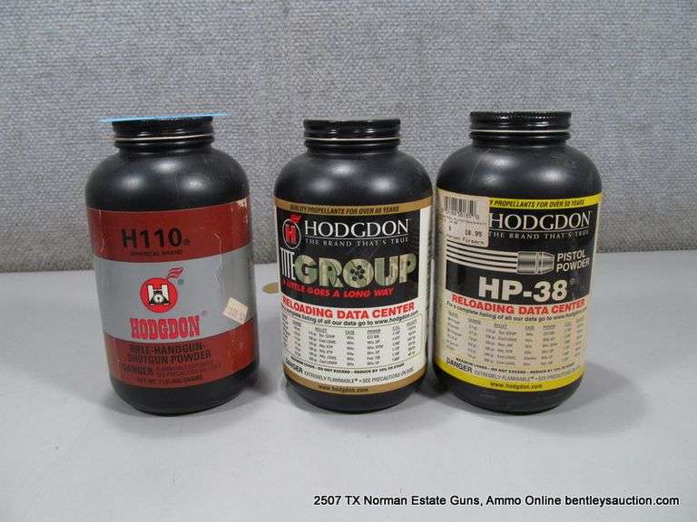 HODGDON 1-H110, 1-TITE GROUP, 1-HP-38 POWDER, 1 LB - Bentley ...