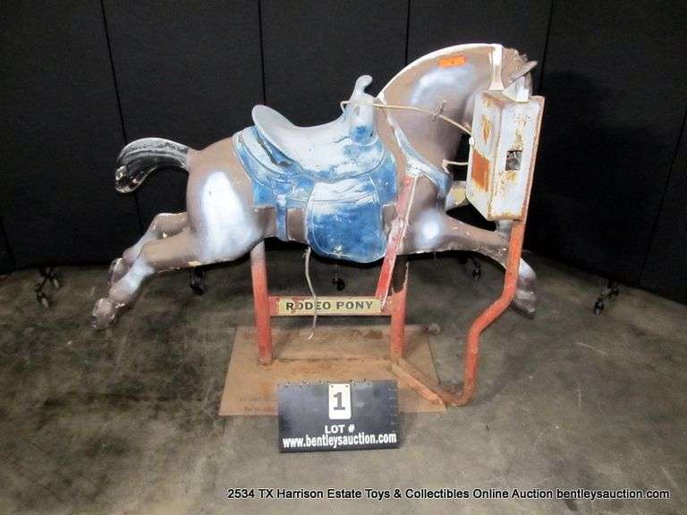 ANTIQUE COIN OPERATED RODEO PONY KIDDIE RIDE - WEATHERED - Bentley ...