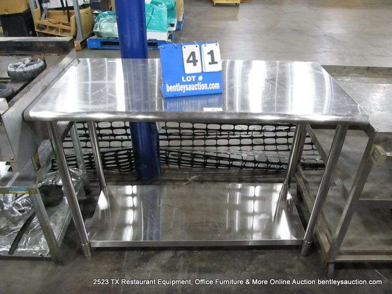 STAINLESS STEEL ROLLED EDGE 2-SHELF PREP/TABLE, 48" X 24" X 35 ...